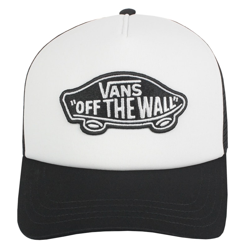 Boné Vans Classic Patch Curved Trucker Black White - Surf Alive