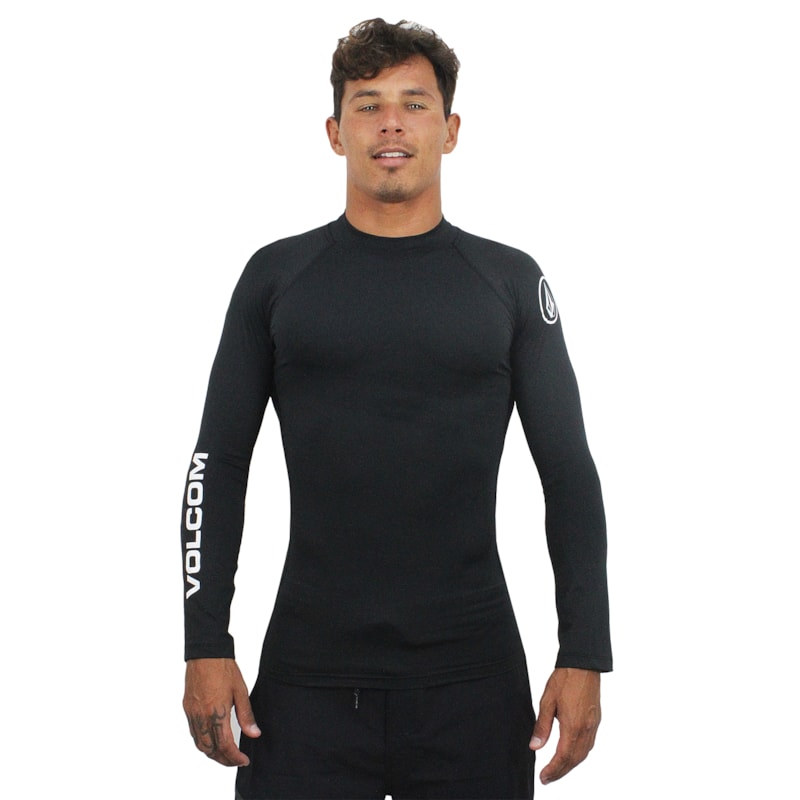 Camiseta de Lycra Volcom Lido Stone Manga Longa Black - Surf Alive