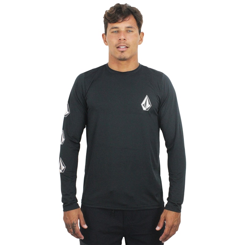 Camiseta de Lycra Volcom Manga Longa Deadly Stones Black - Surf Alive