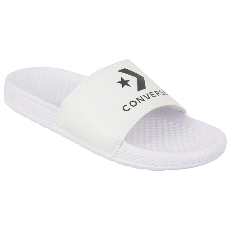 Chinelo Converse Slide On Branco Preto Branco - Surf Alive