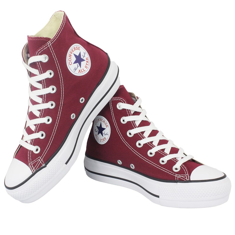 Tênis Converse Chuck Taylor All Star Plataform Hi Bordo Preto Branco ...