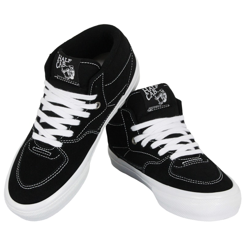 Tênis Vans Half Cab Pro Skate Classics Black White - Surf Alive