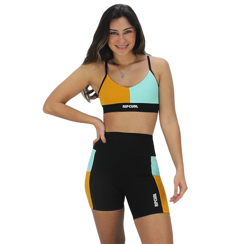 Top Rip Curl Run Swim Surf Crop Black - Surf Alive